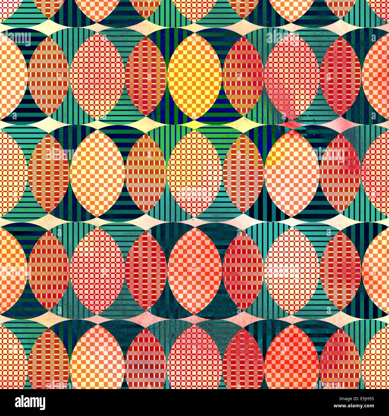 graphic ornamental background with different colored repetitive ...