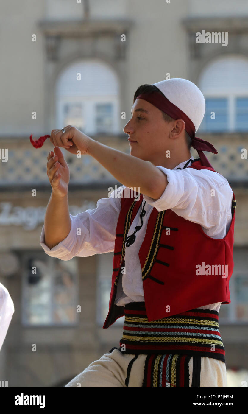 Members of folk group Albanian Culture Society from Cegrane, Macedonia ...