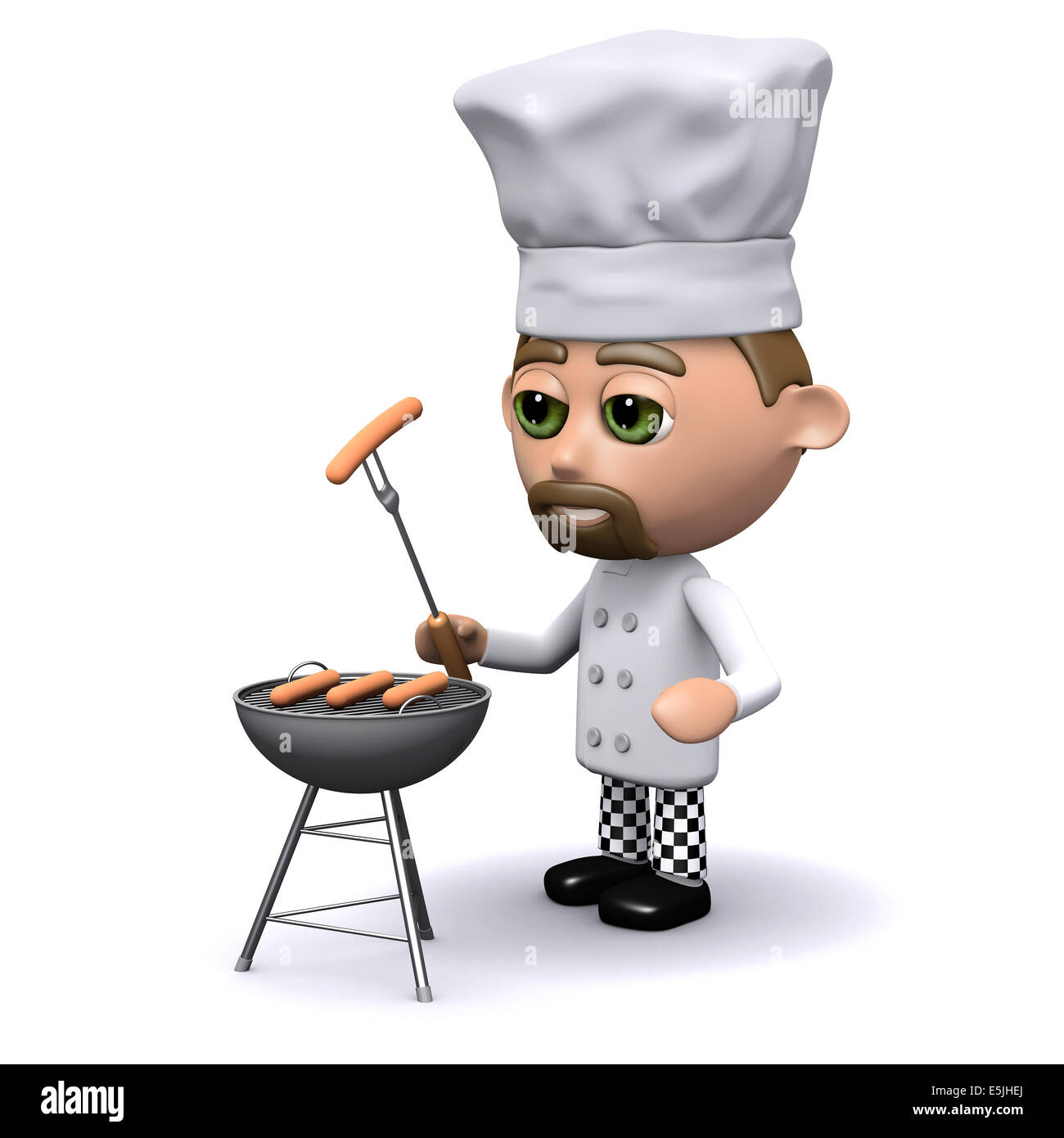 3d render of a chef cooking a barbecue Stock Photo - Alamy
