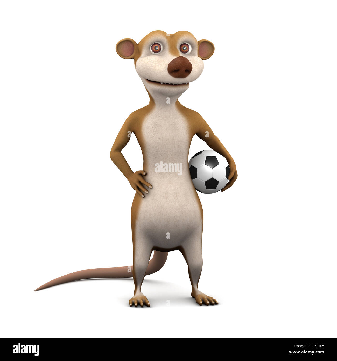 3d render of a cartoon weasel with a football Stock Photo - Alamy