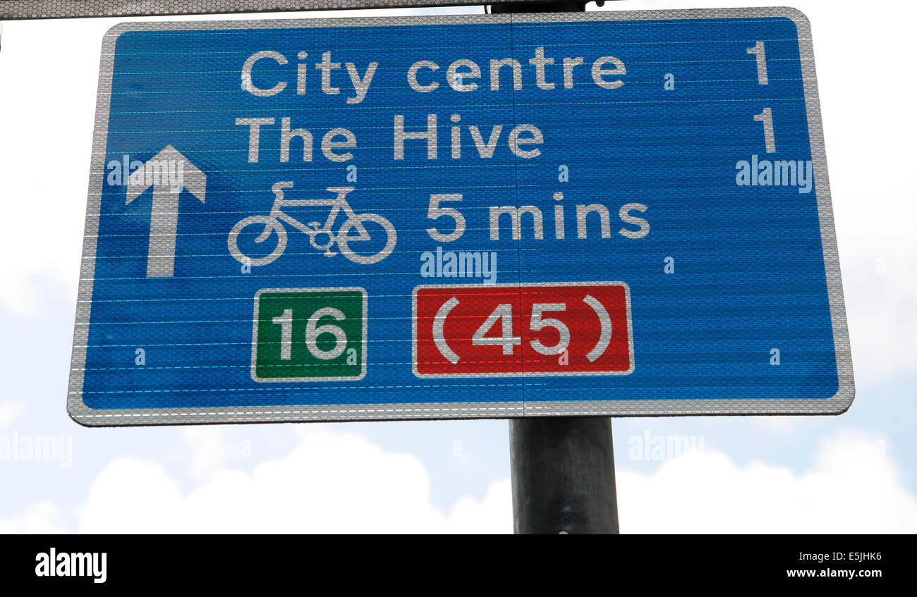National Cycle Route sign Worcester Worcestershire England UK Stock ...