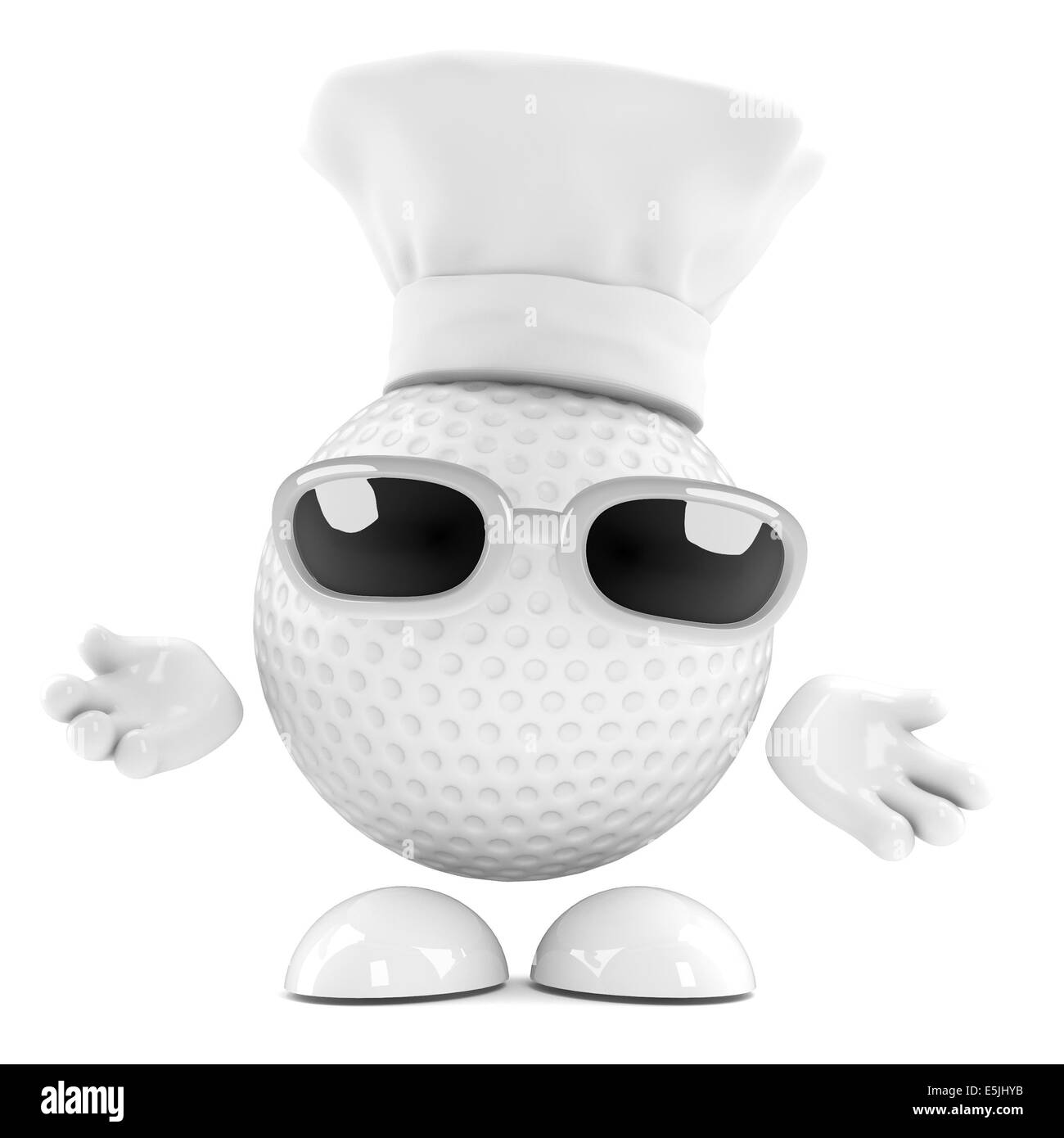 3d render of a golf ball character wearing a chefs hat Stock Photo - Alamy