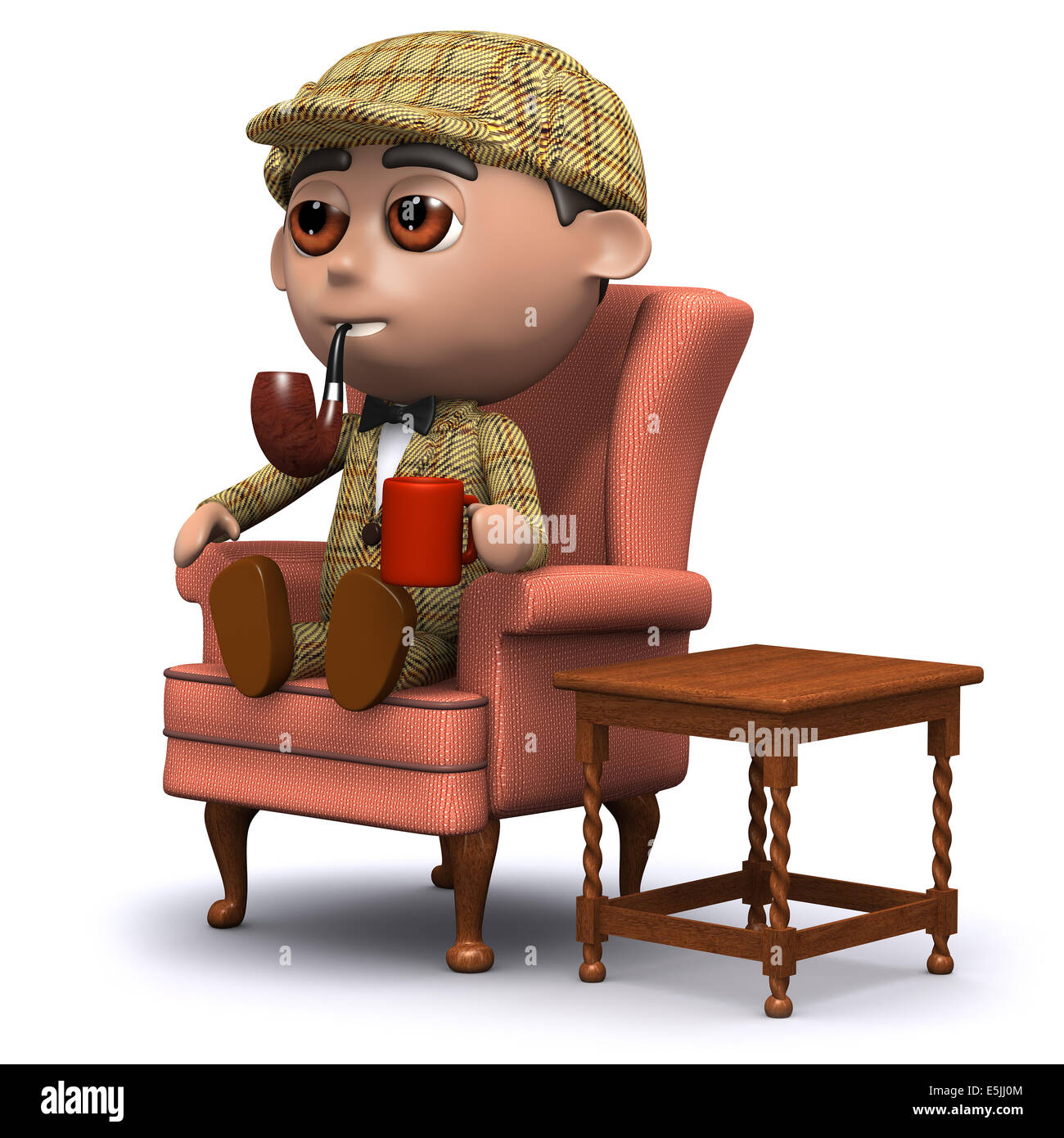3d render of Sherlock sitting at home Stock Photo - Alamy