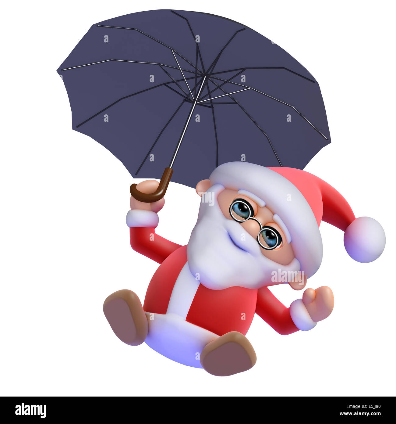 3d render of Santa Claus under an umbrella Stock Photo - Alamy