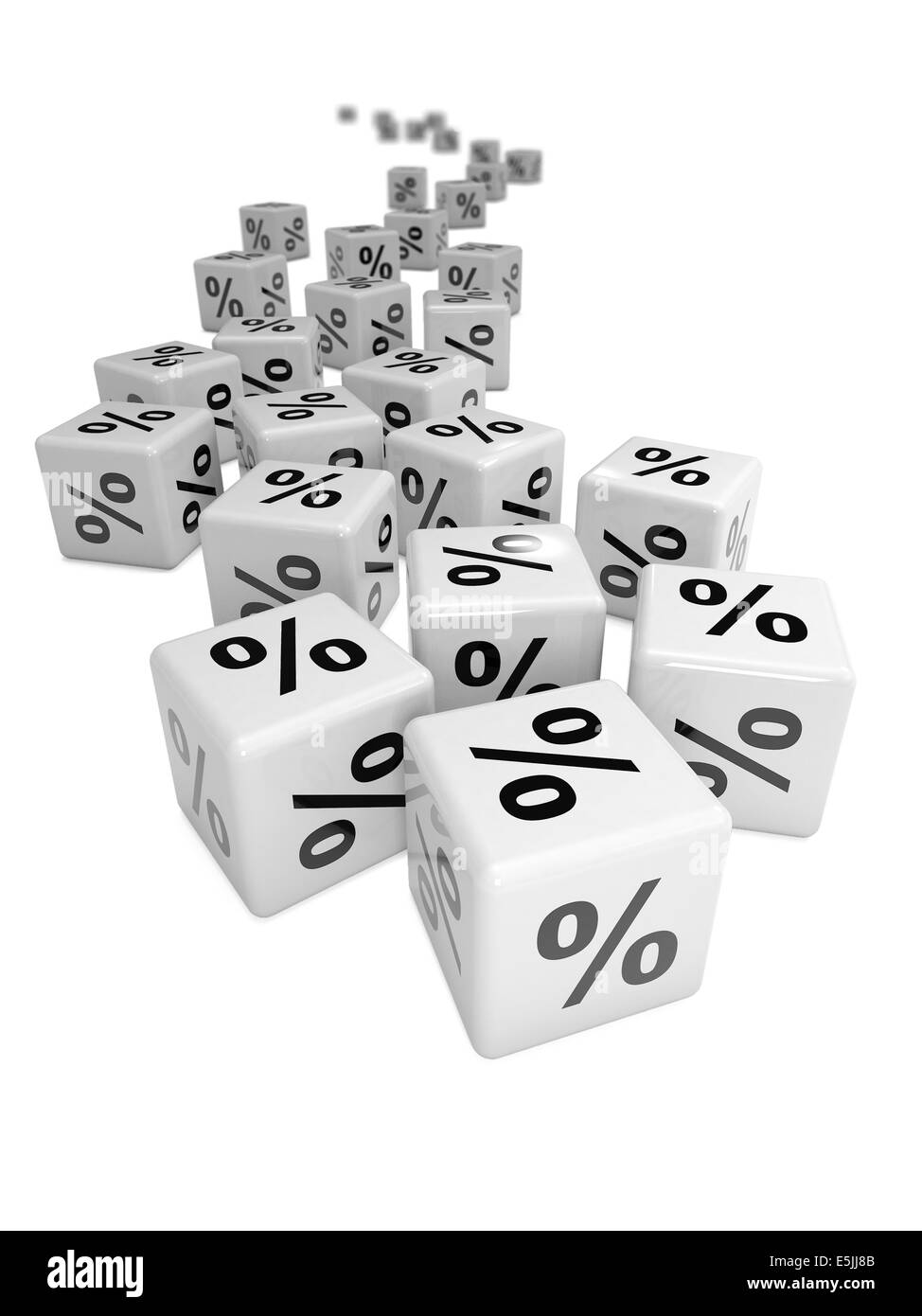 3d render of white percent symbol dice Stock Photo - Alamy