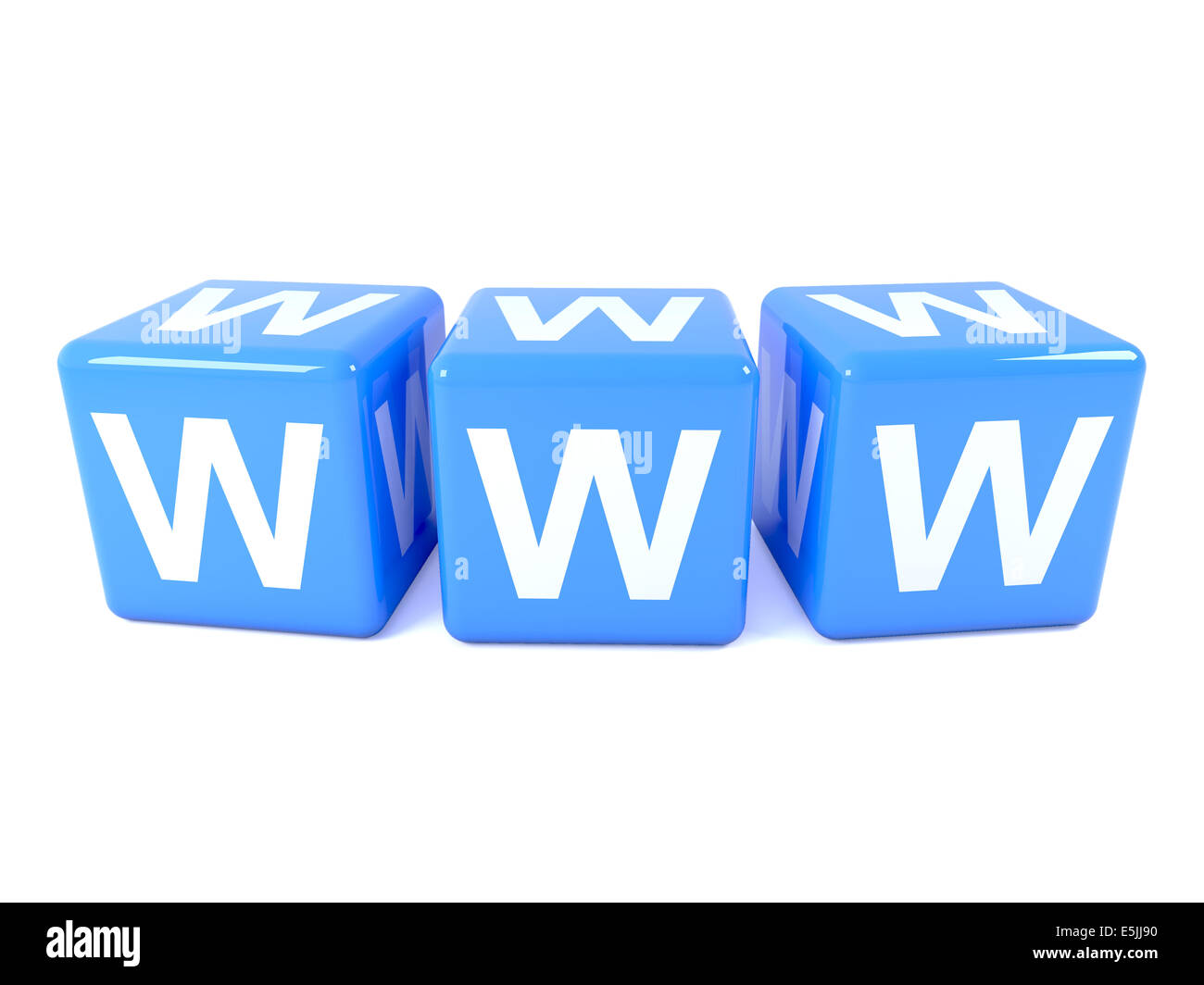 3d render of three blue dice spelling the acronym "WWW Stock Photo - Alamy