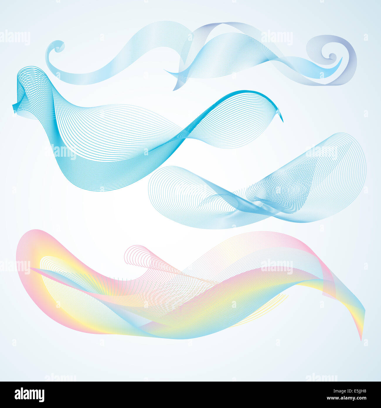 graphic abstract linear waves on a light background Stock Photo - Alamy