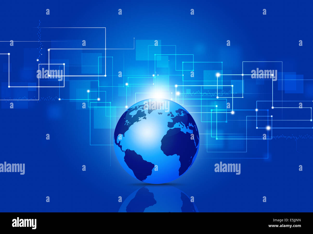 abstract technology and business communications blue background Stock ...