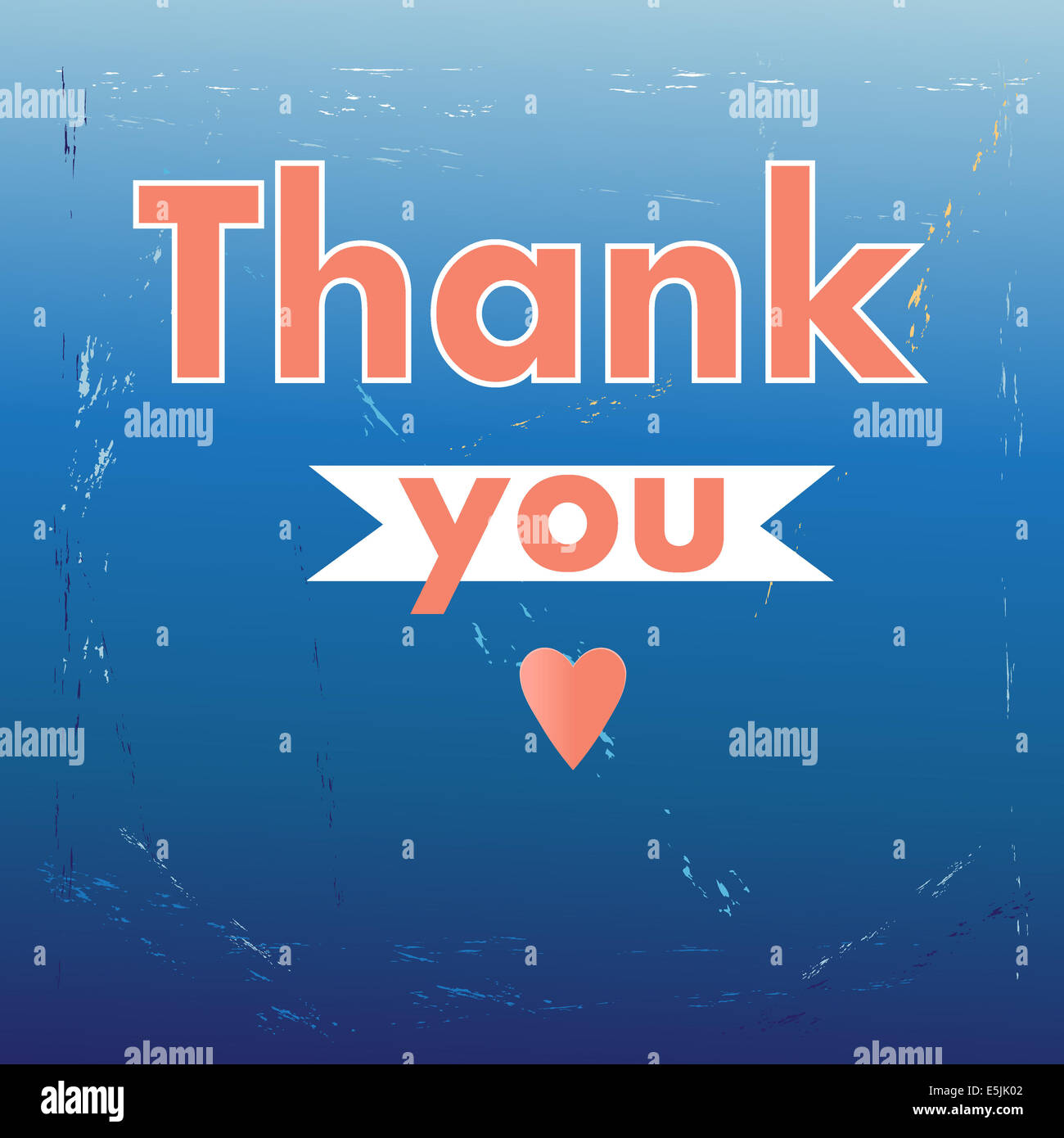 Thank you card on a blue background Stock Photo - Alamy