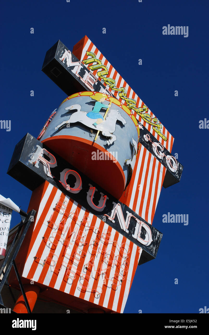 Sign for merry go round restaurant hi-res stock photography and images ...