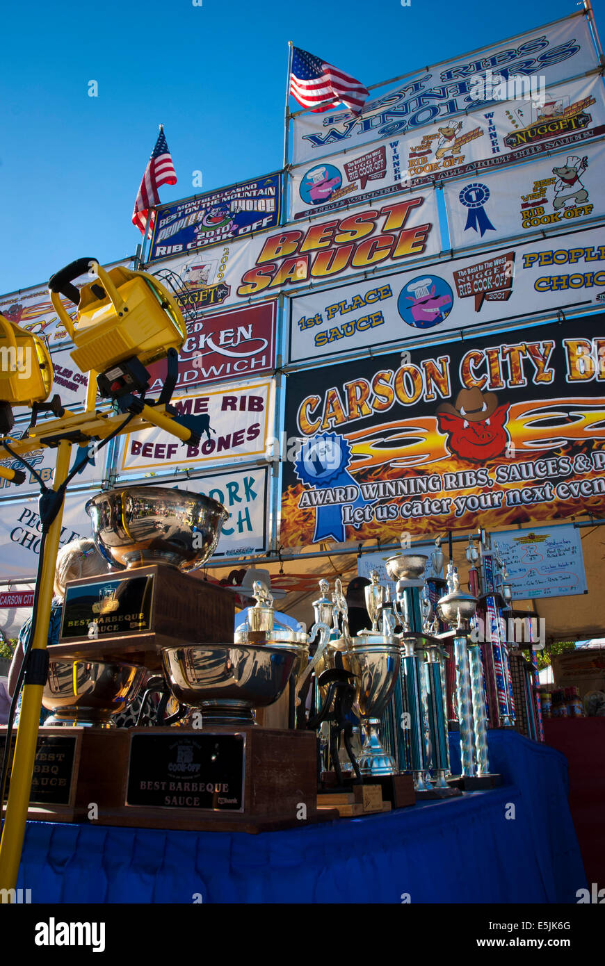 Barbecue cook off competition trophies, Nevada USA Stock Photo - Alamy
