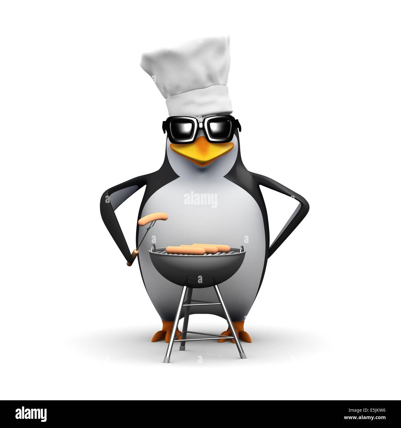 3d render of a penguin cooking a barbeque Stock Photo - Alamy