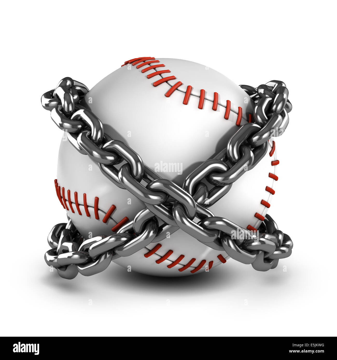 3d render of a baseball wrapped in chains Stock Photo - Alamy