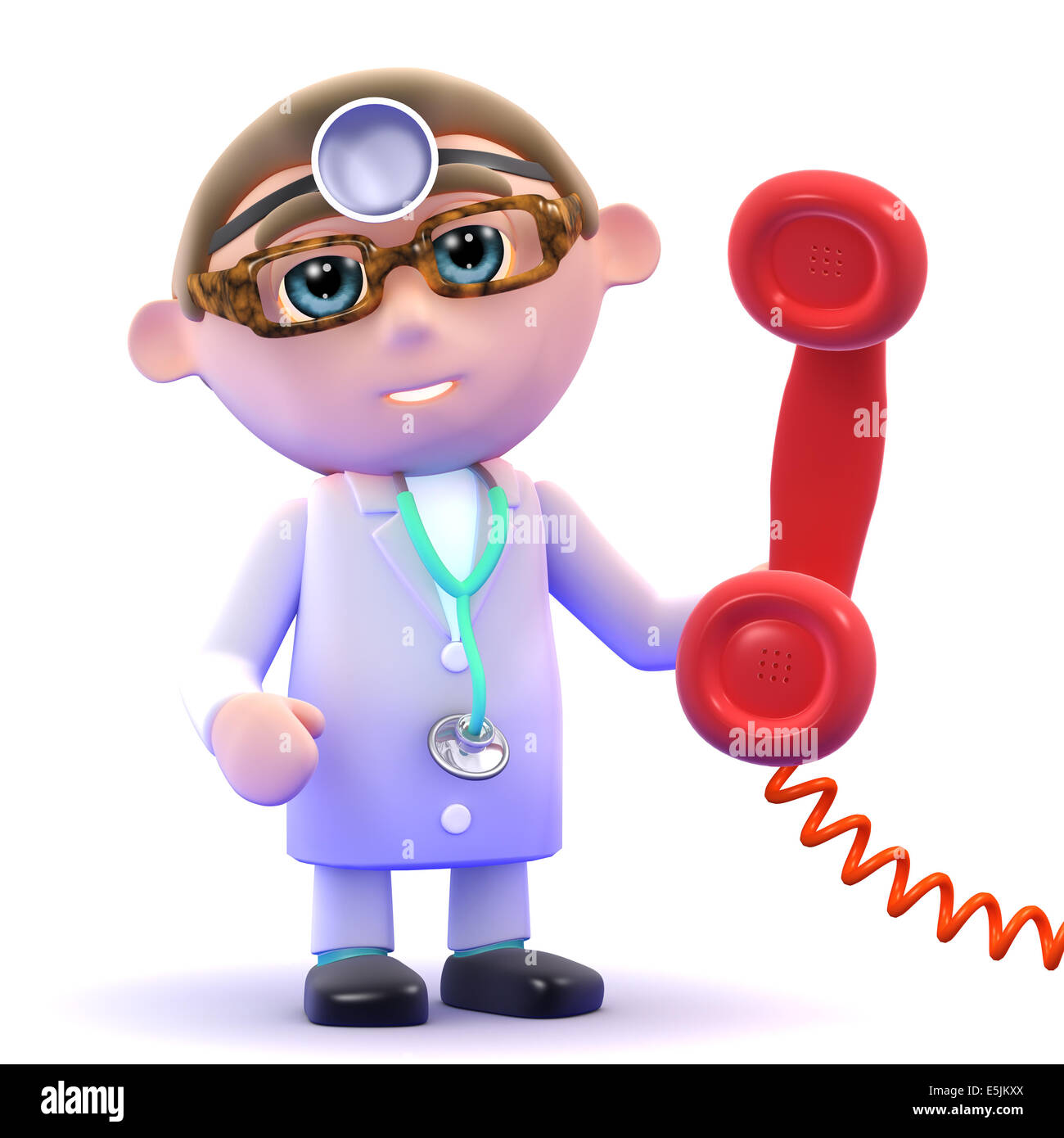3d render of a doctor answering the phone Stock Photo - Alamy