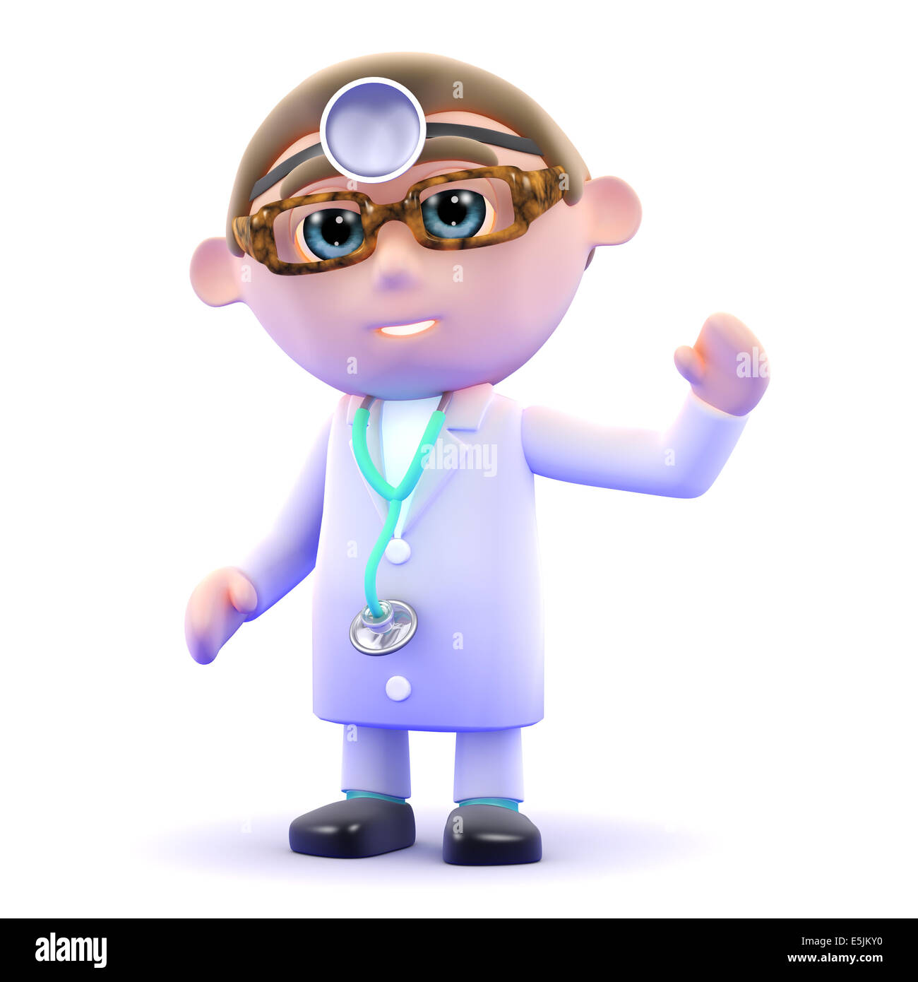 3d render of a doctor waving hello Stock Photo - Alamy