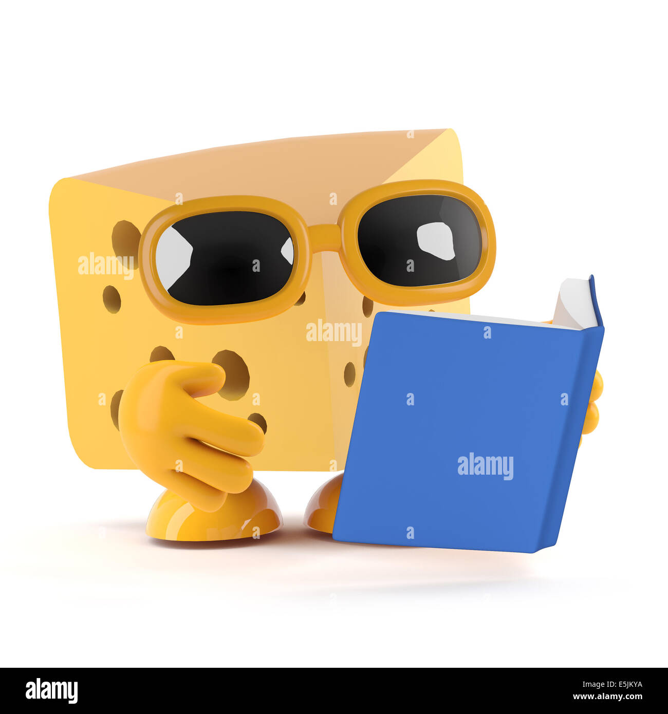 3d render of a cheese character reading a book Stock Photo - Alamy