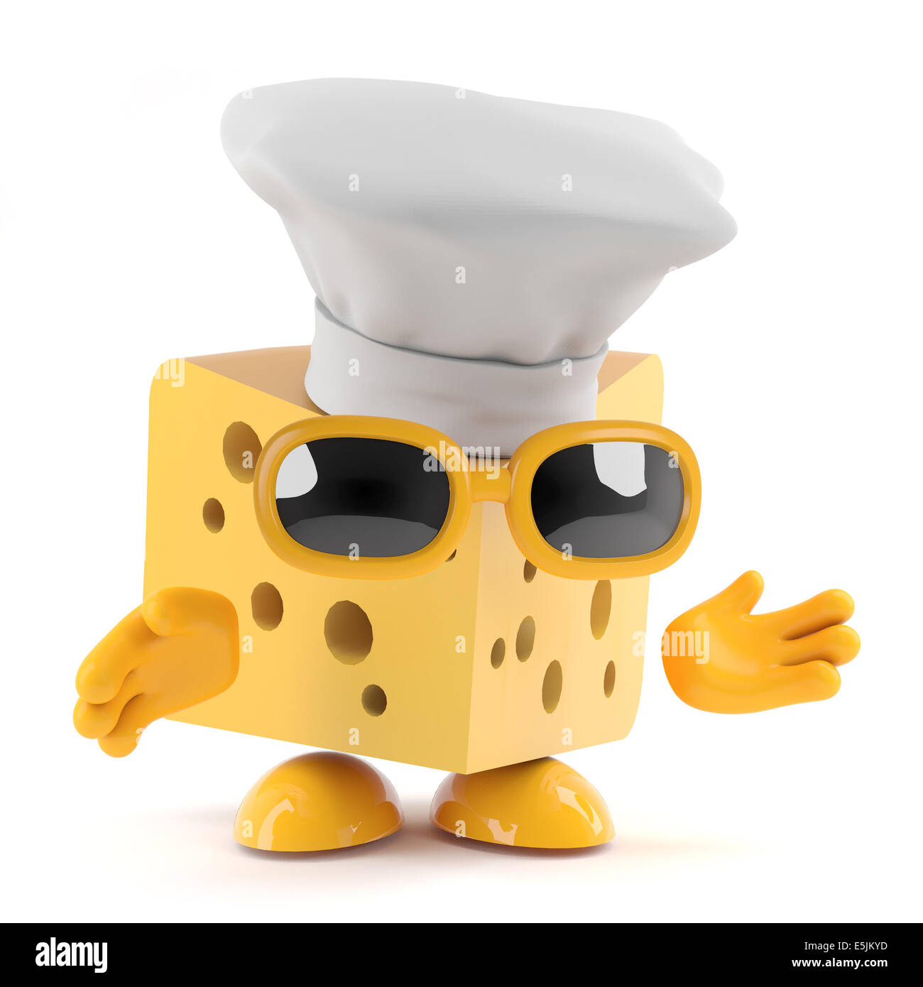 3d render of a cheese wearing a chefs hat Stock Photo - Alamy
