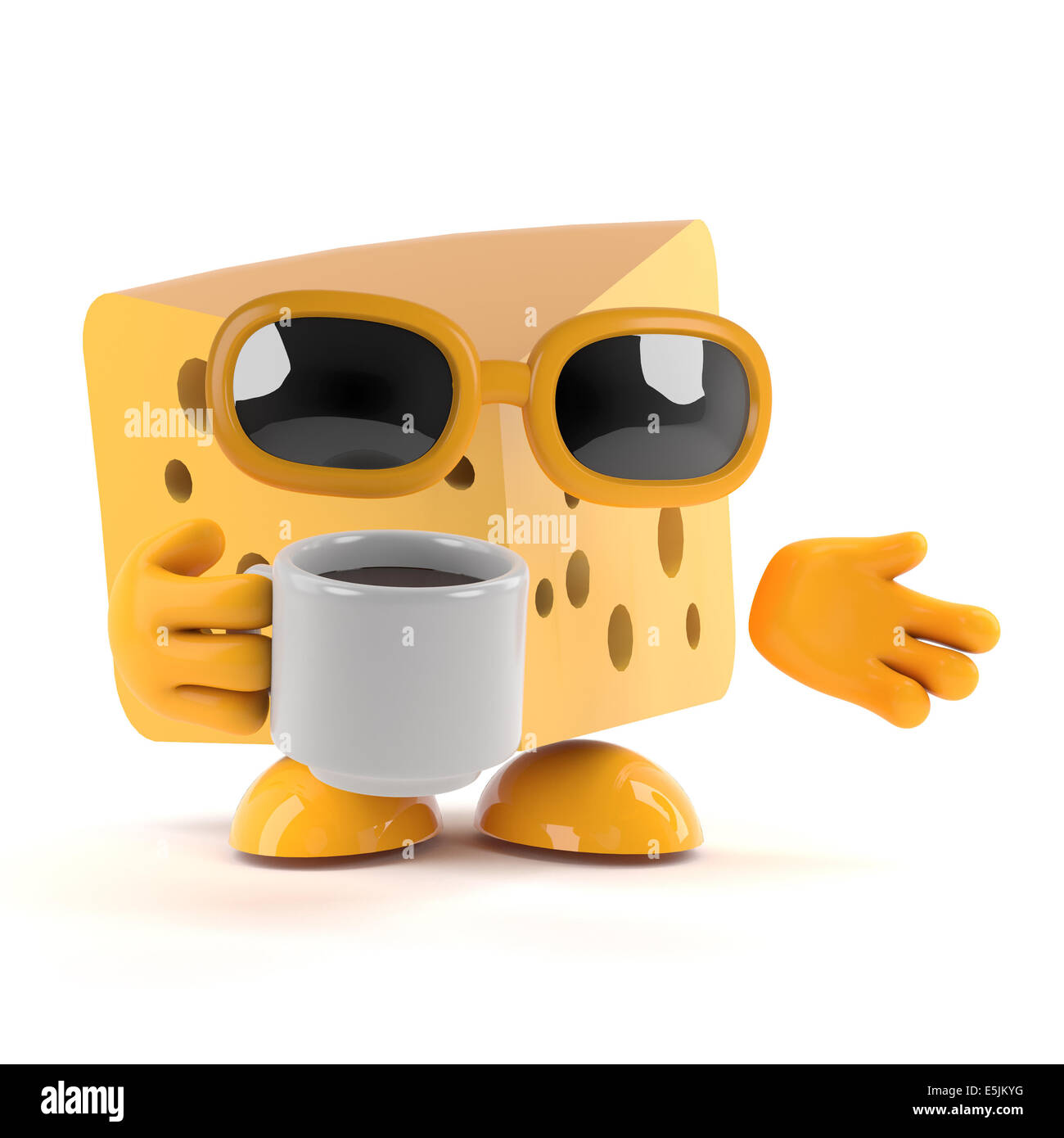 3d render of a cheese drinking a nice cup of tea Stock Photo - Alamy