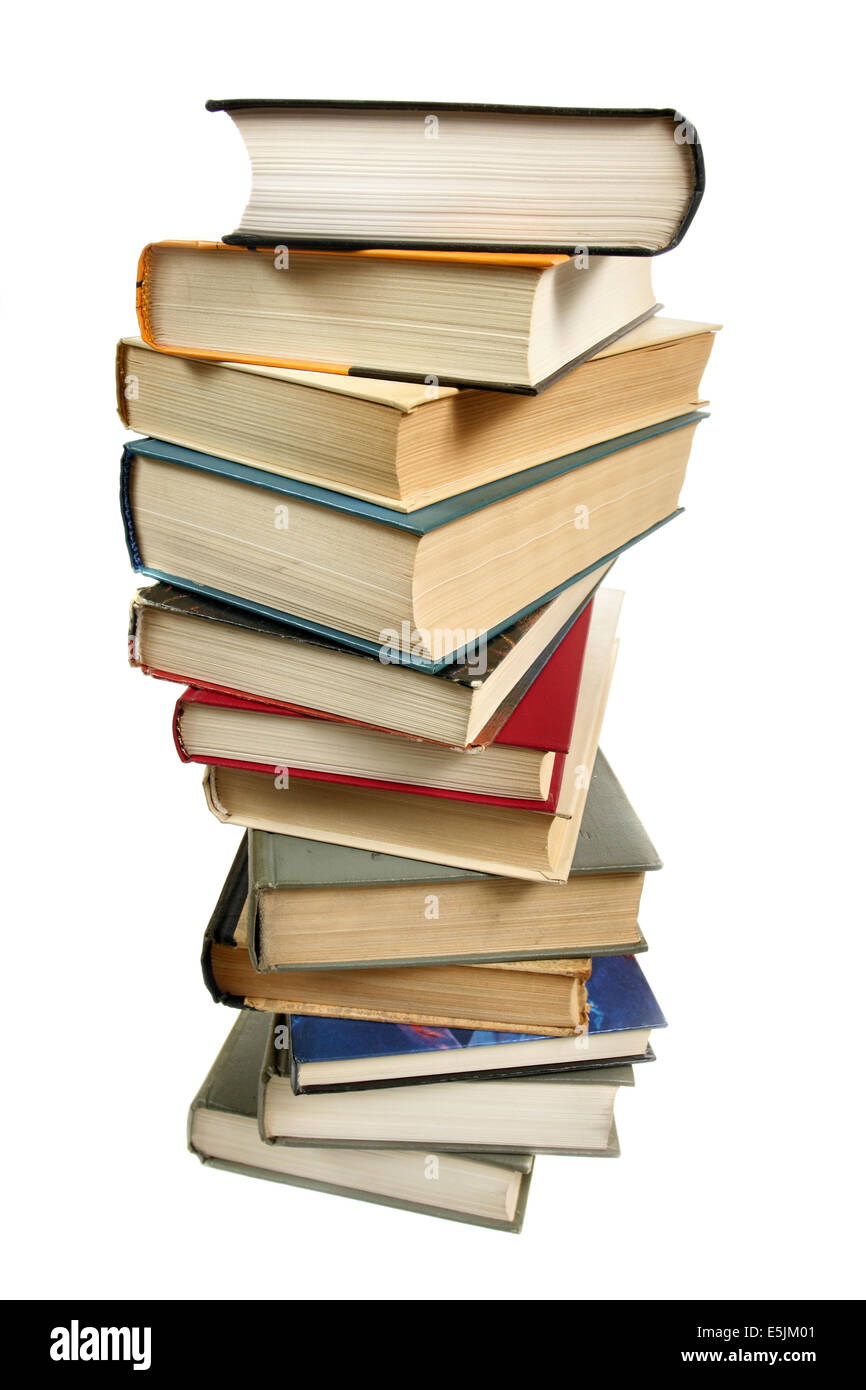 Stack of books isolated over white background Stock Photo - Alamy