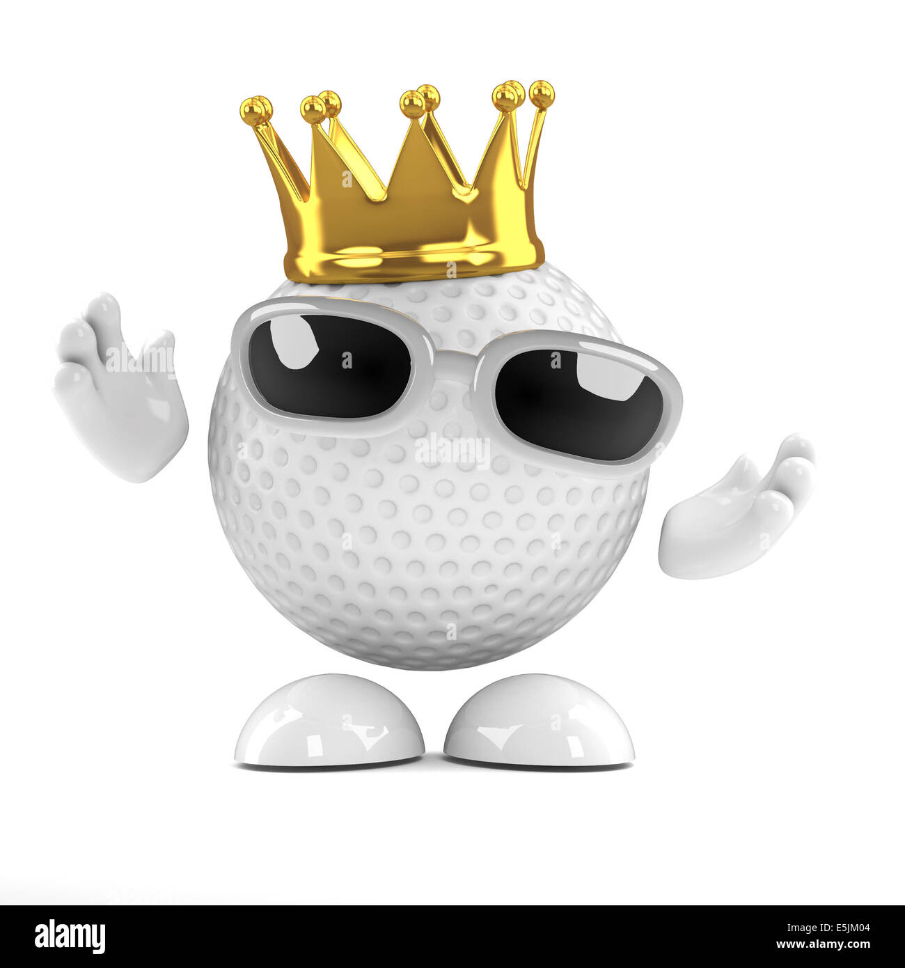 3d render of a golf ball wearing a gold crown Stock Photo - Alamy