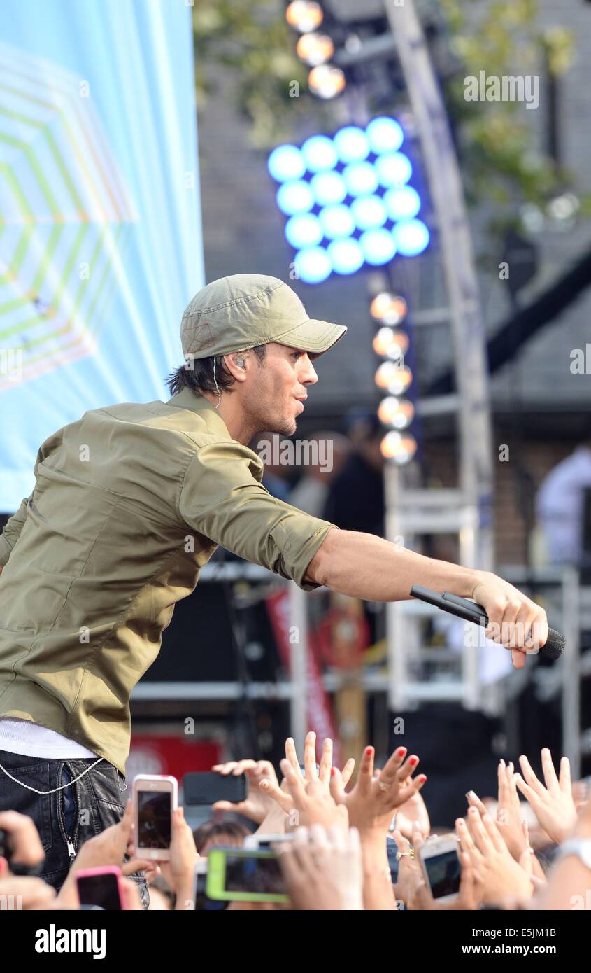 New York, NY, USA. 1st Aug, 2014. Enrique Iglesias on stage for Good ...
