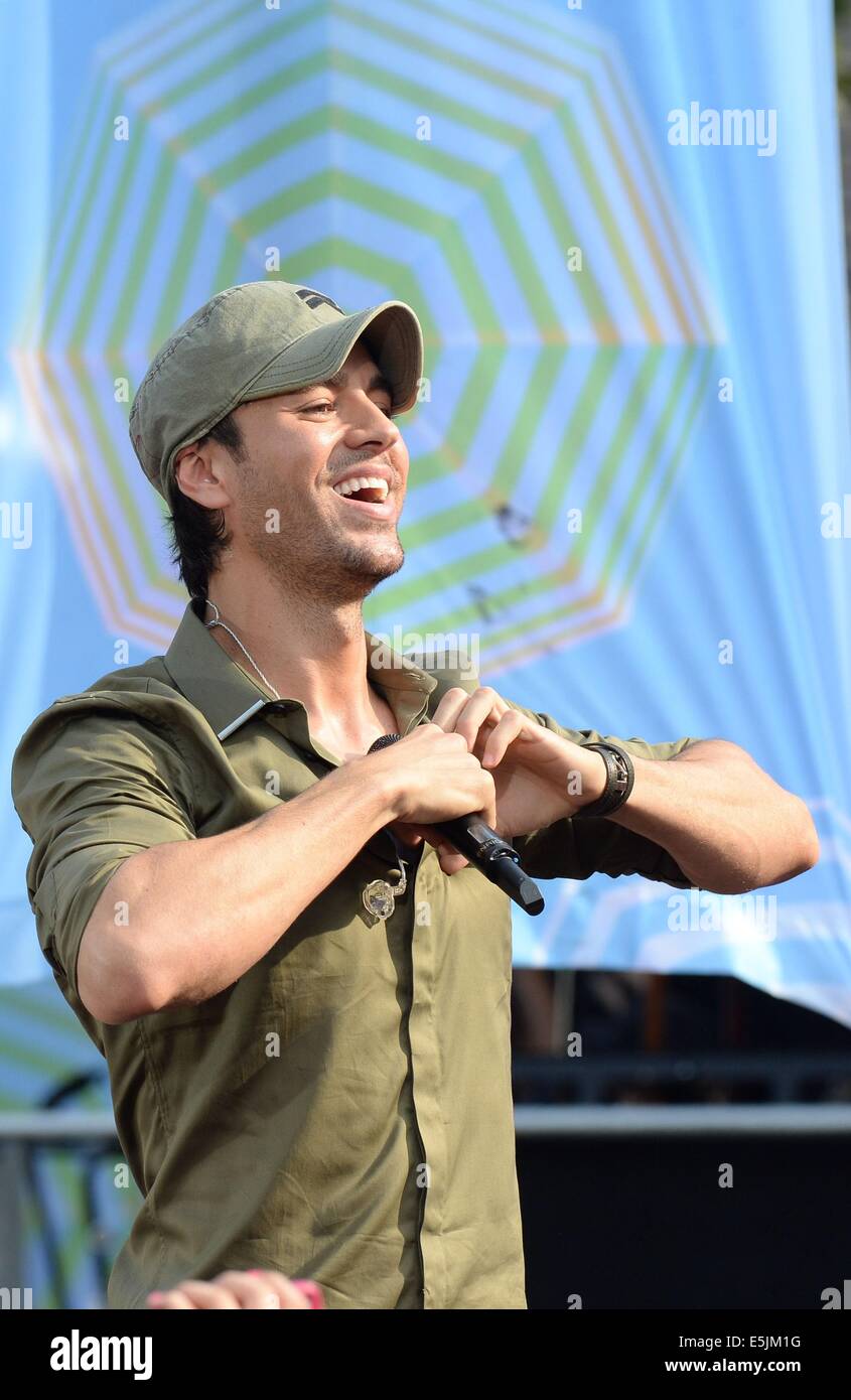 New York, NY, USA. 1st Aug, 2014. Enrique Iglesias on stage for Good ...