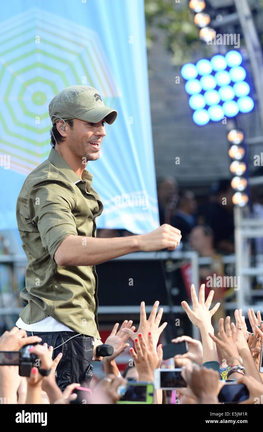 New York, NY, USA. 1st Aug, 2014. Enrique Iglesias on stage for Good ...