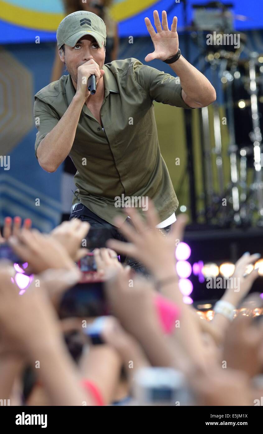 New York, NY, USA. 1st Aug, 2014. Enrique Iglesias on stage for Good ...
