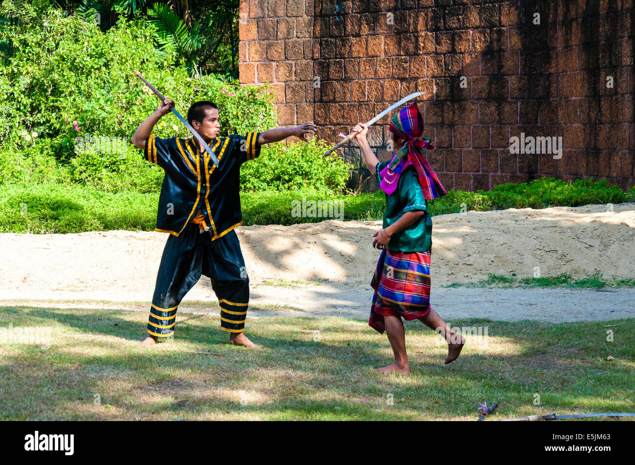 Fighters exercise for Thai traditional martial art demonstration in ...