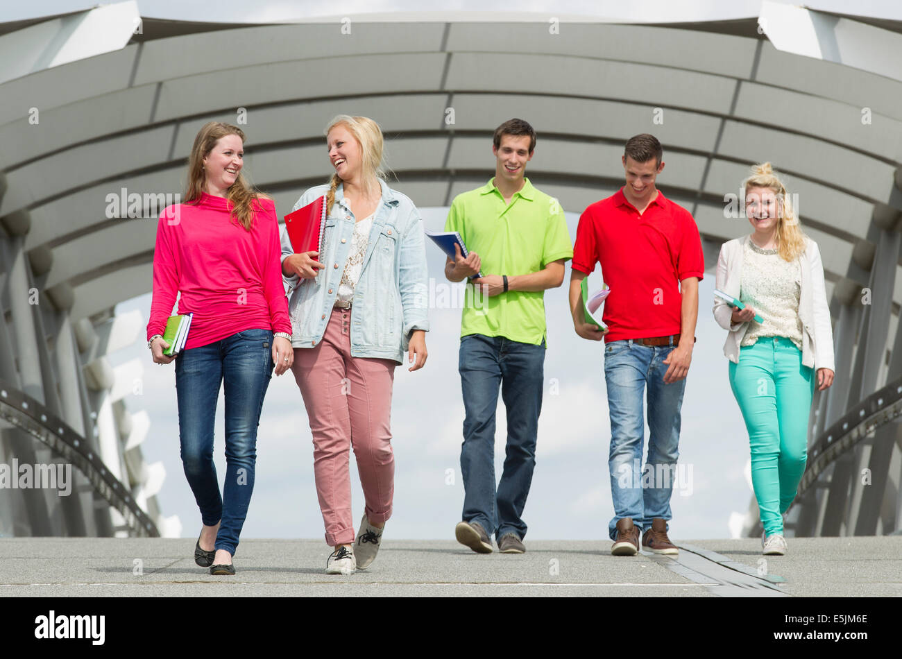 Students walking together Stock Photo - Alamy