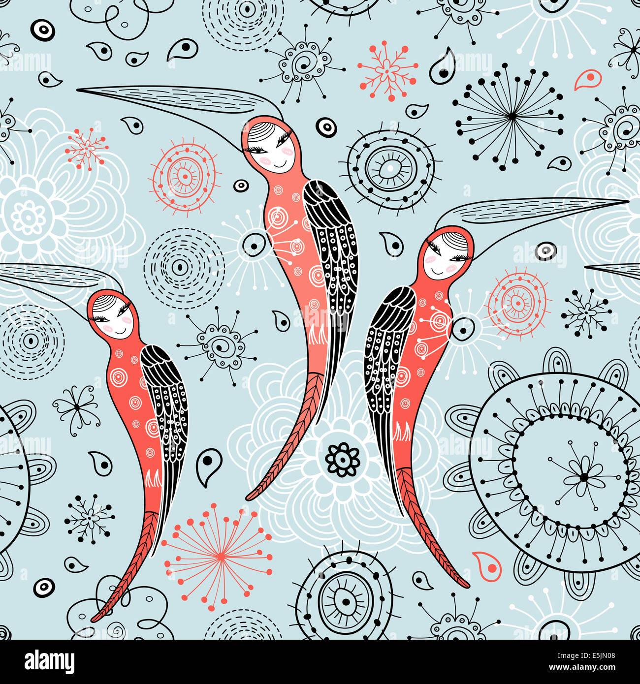 beautiful designs of flowers and birds Stock Photo - Alamy