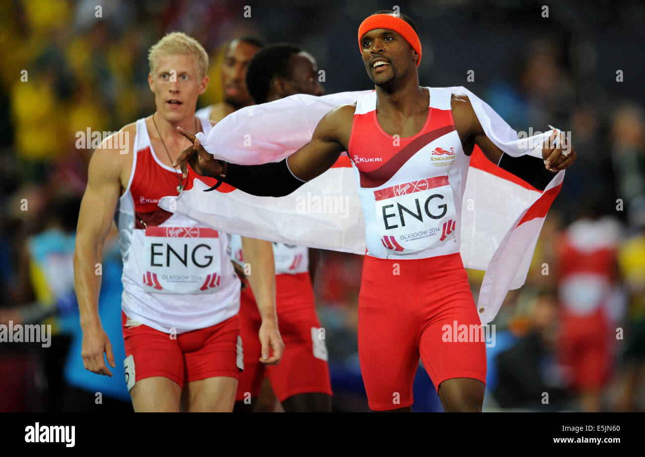 CONRAD WILLIAMS DANIEL AWDE MEN'S 4X400 RELAY HAMPDEN PARK GLASGOW ...
