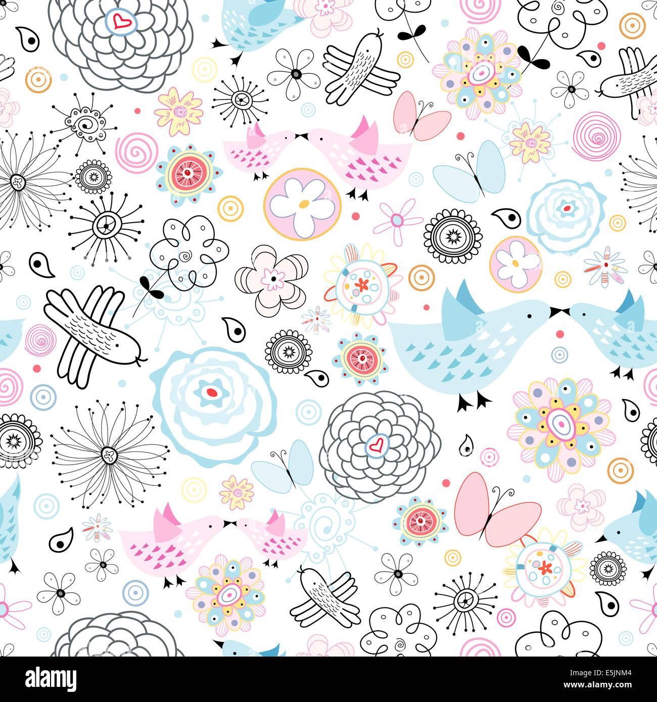 beautiful designs of flowers and birds Stock Photo - Alamy