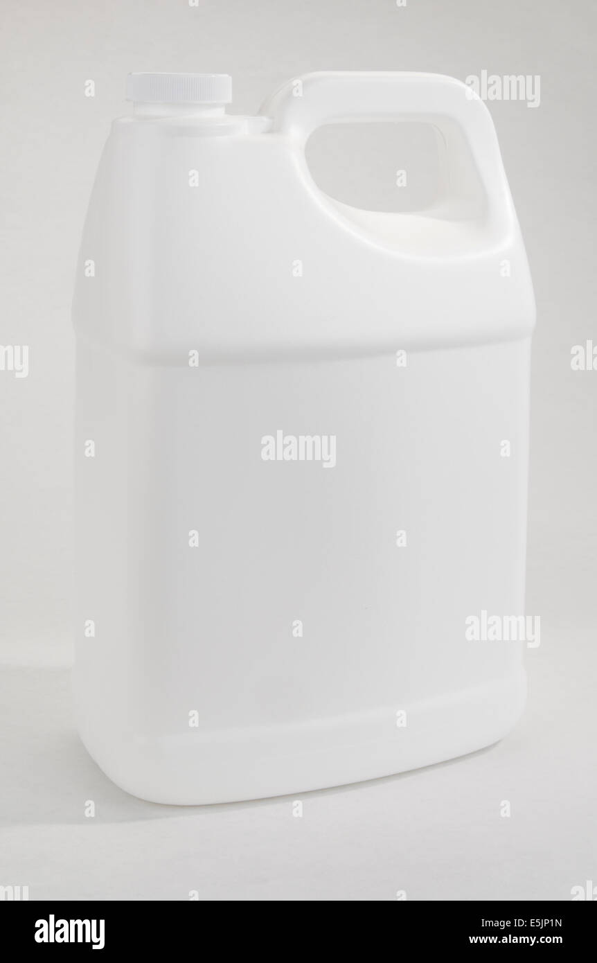 Blank white gallon bottle for cleaning supplies or other household ...