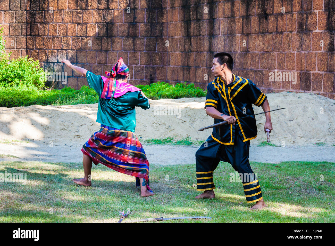 Fighters exercise for Thai traditional martial art demonstration in ...