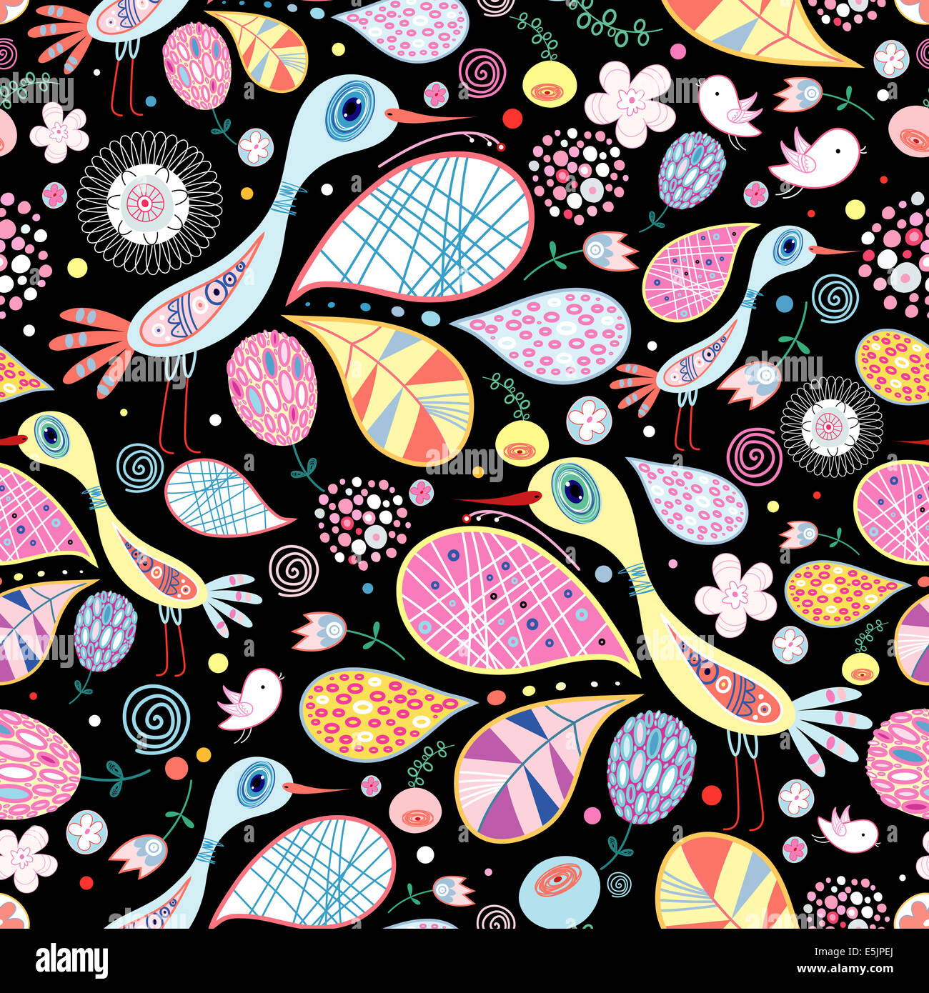 beautiful designs of flowers and birds Stock Photo - Alamy