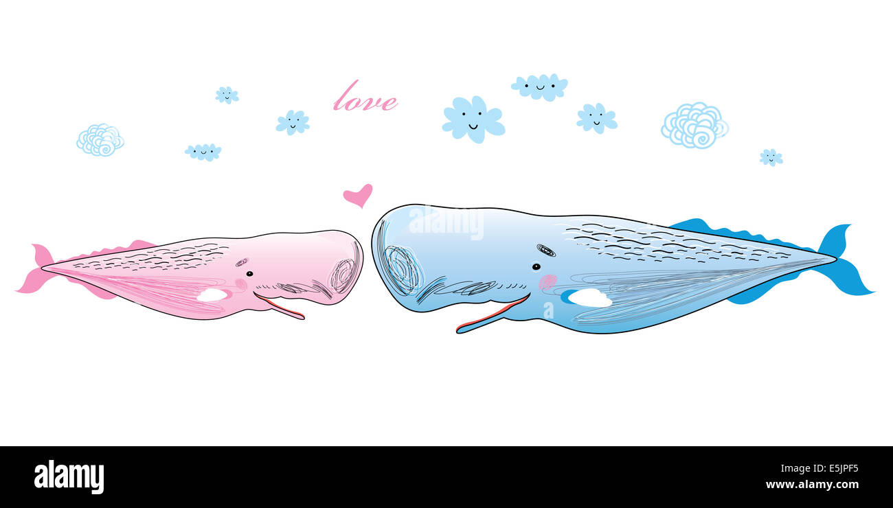 Cute Whale Characters Stock Photo - Alamy
