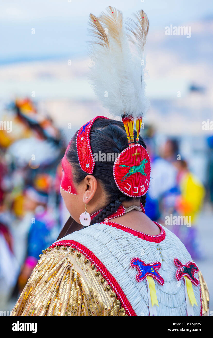 Native American woman takes part at the 25th Annual Paiute Tribe Pow ...