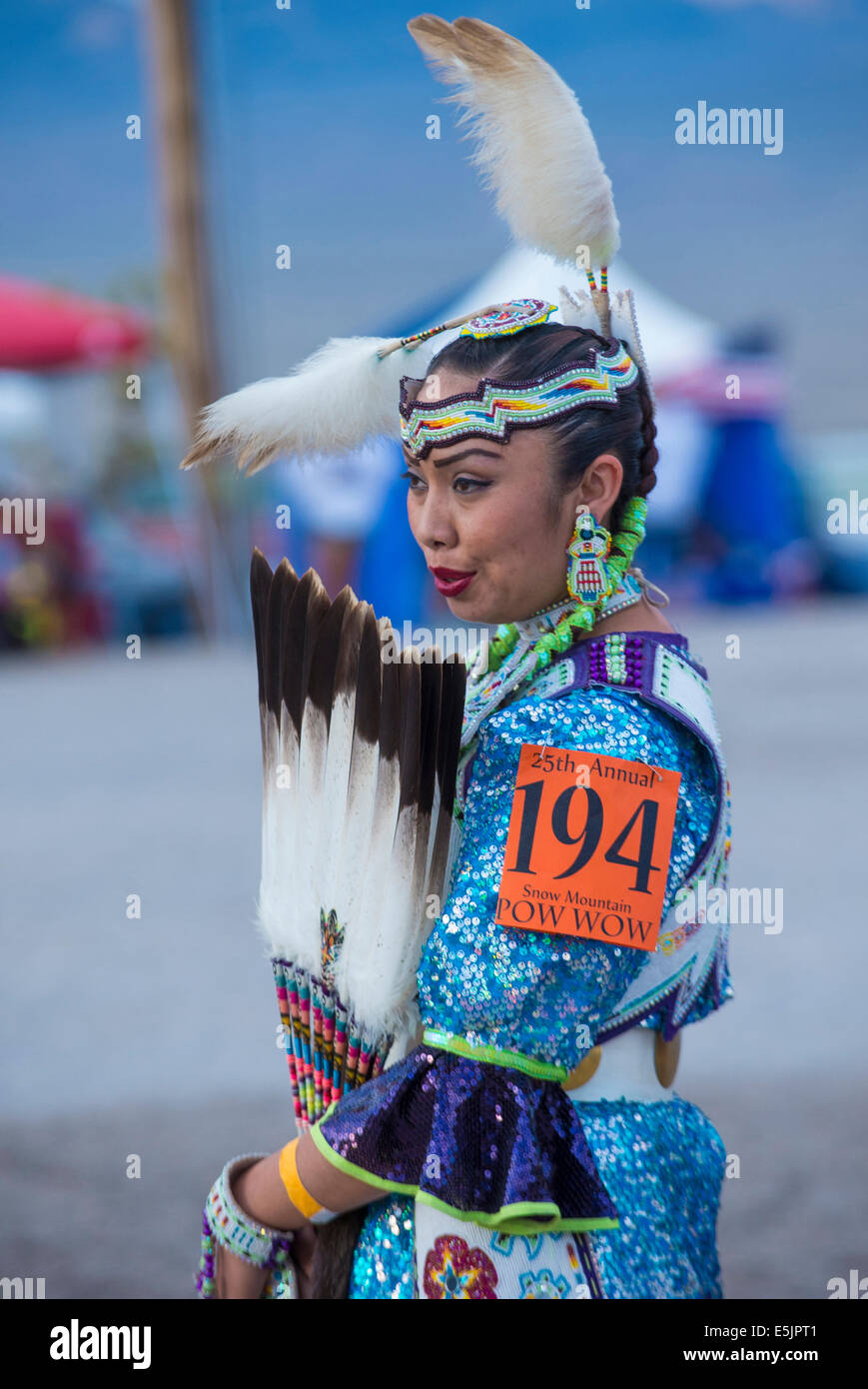 Native American woman takes part at the 25th Annual Paiute Tribe Pow ...