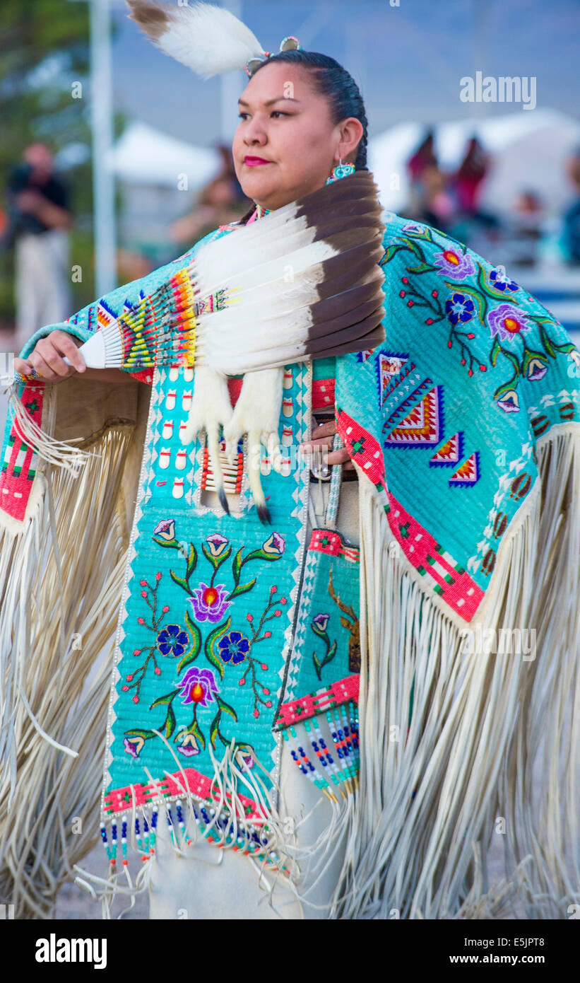 Native American woman takes part at the 25th Annual Paiute Tribe Pow ...