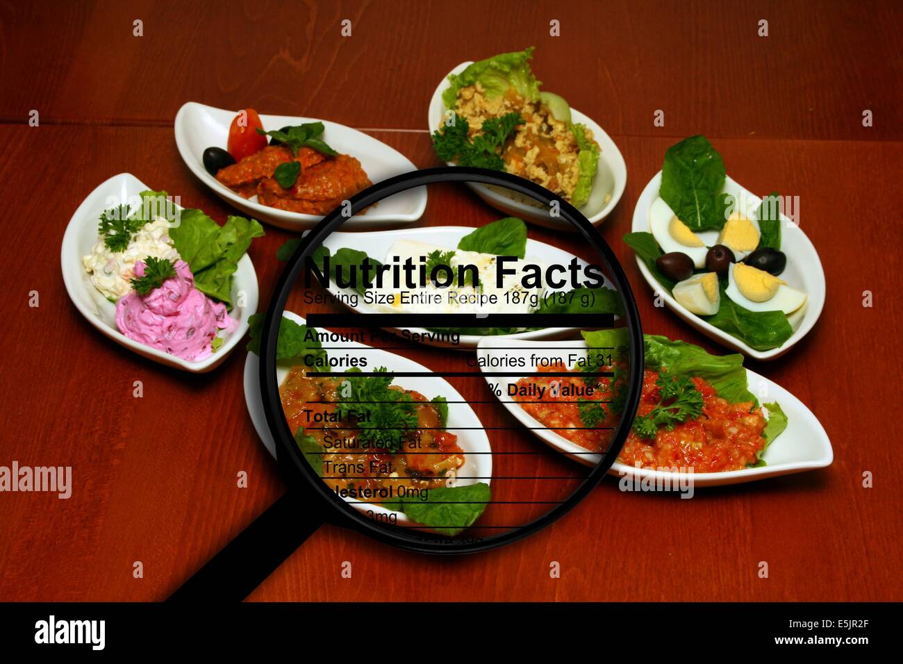 Food nutrition facts Stock Photo - Alamy