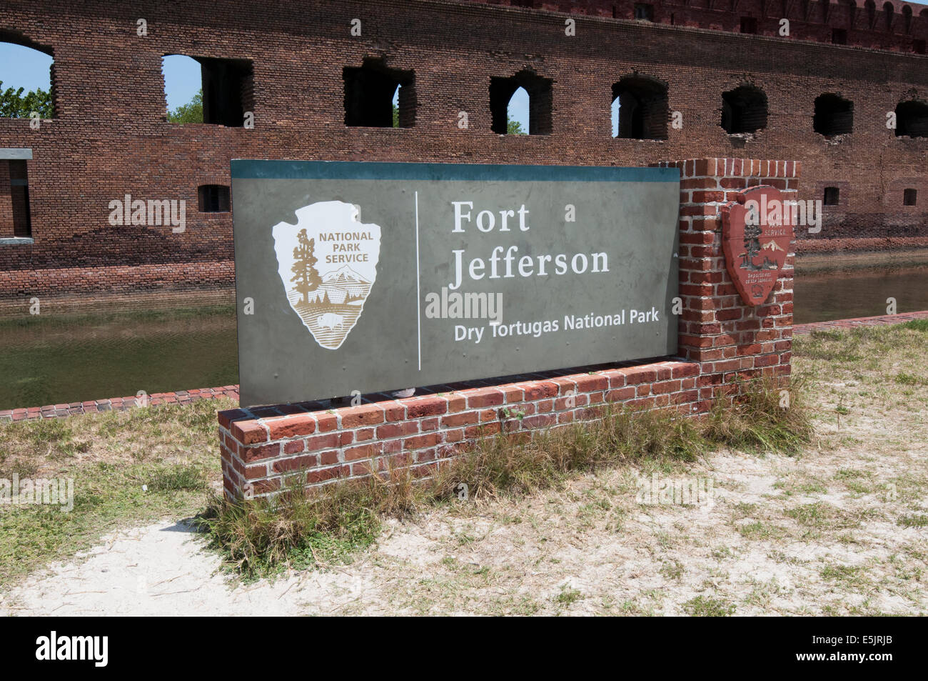 Civil War era Fort Jefferson stands three stories tall over the ...