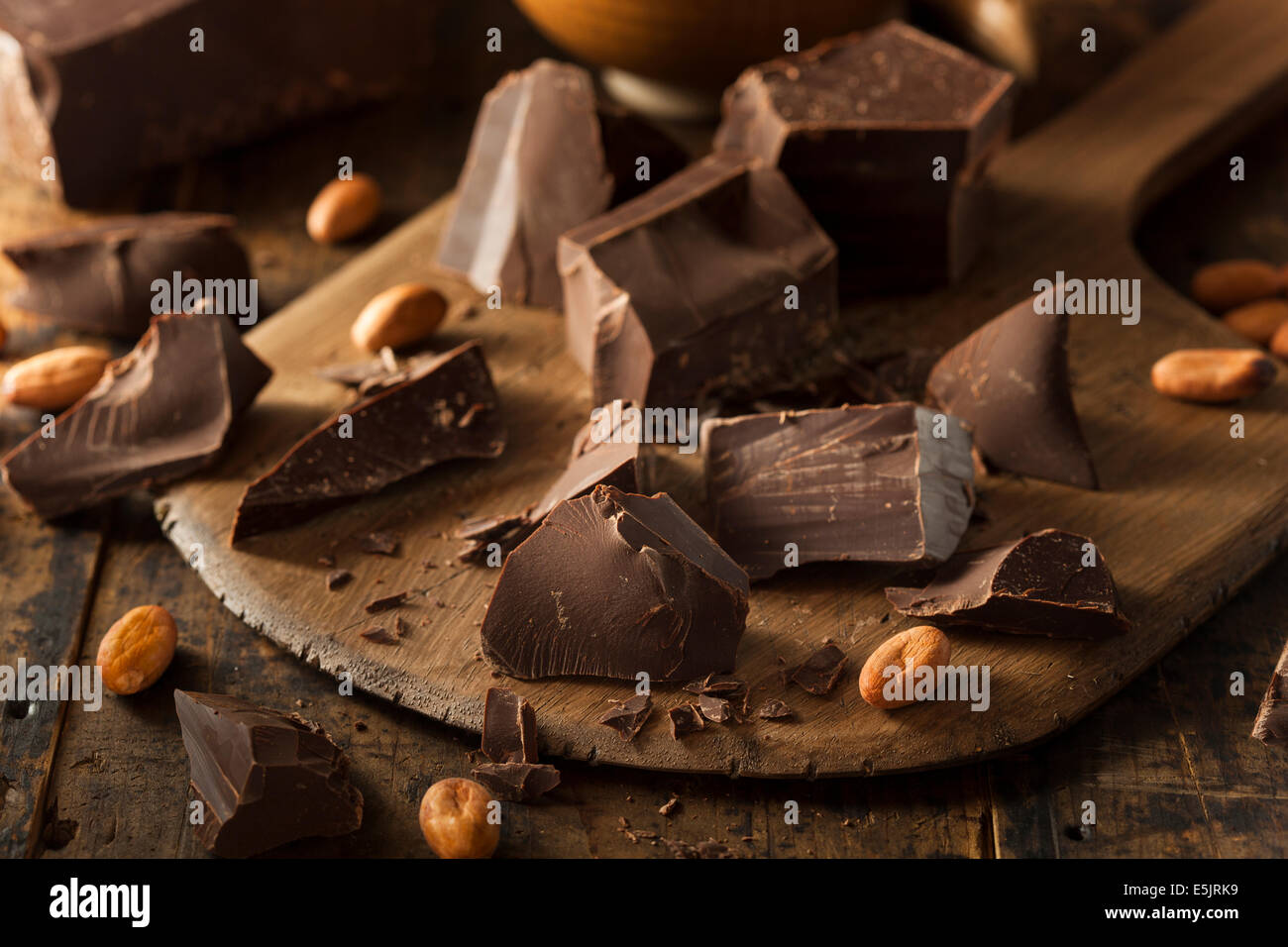 Organic Dark Chocolate Chunks Ready for Baking Stock Photo - Alamy
