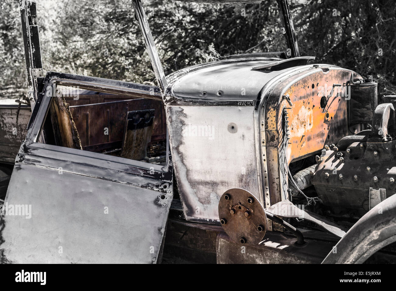 Abandoned and rusted car. Joshua Tree National Park, California, United ...