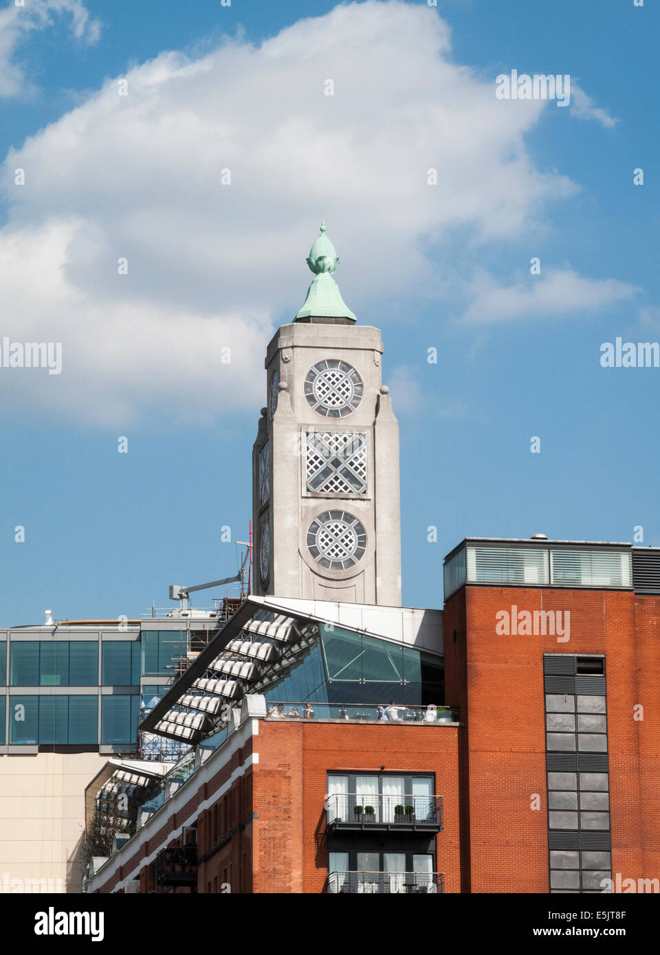 The Oxo Tower, a prominent art deco building on the south bank of the ...