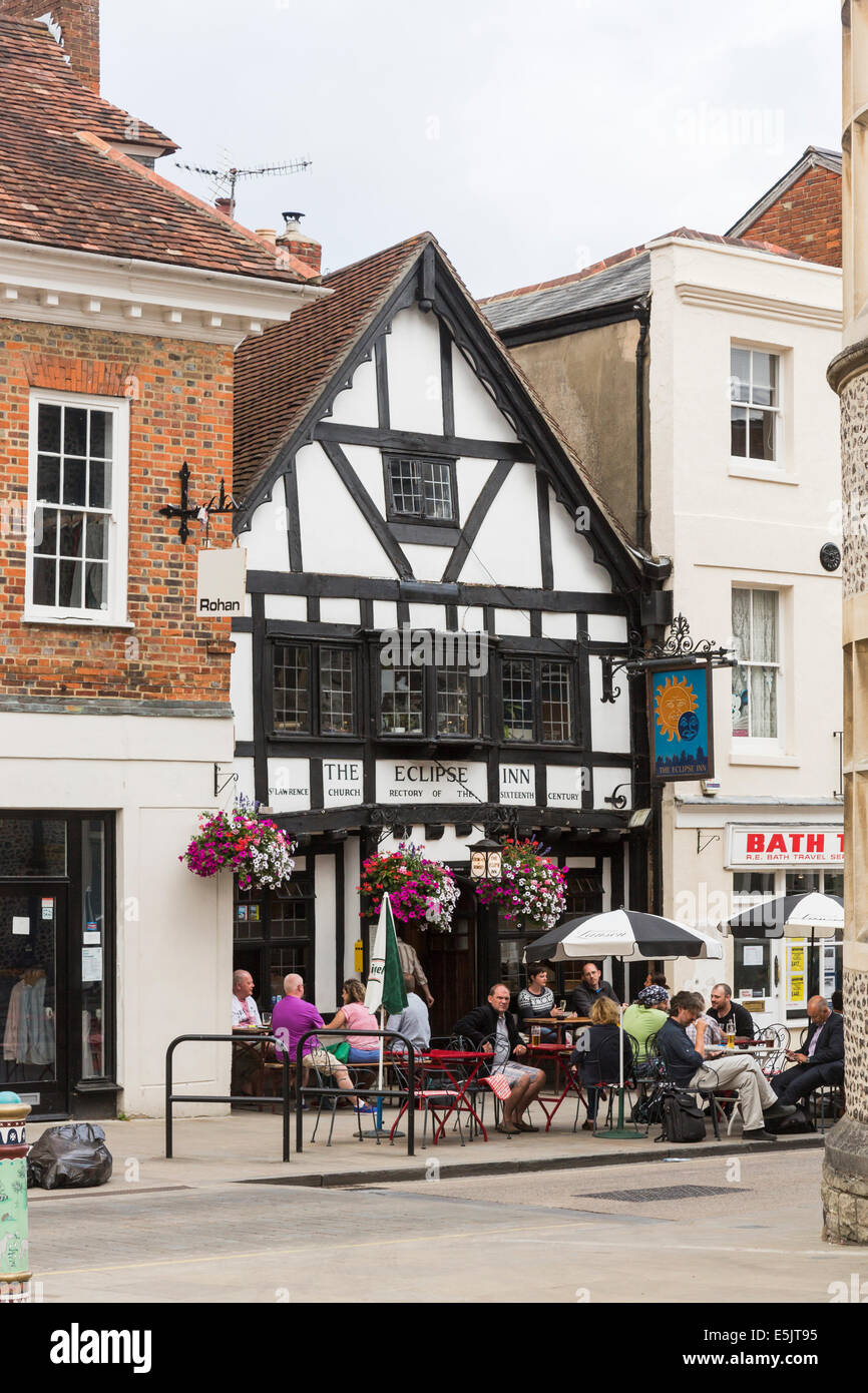The Eclipse Inn, a black and white timbered building in The Square ...
