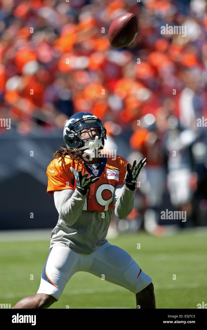 Denver, Colorado, USA. 2nd Aug, 2014. Broncos WR ISAIAH BURSE readies ...