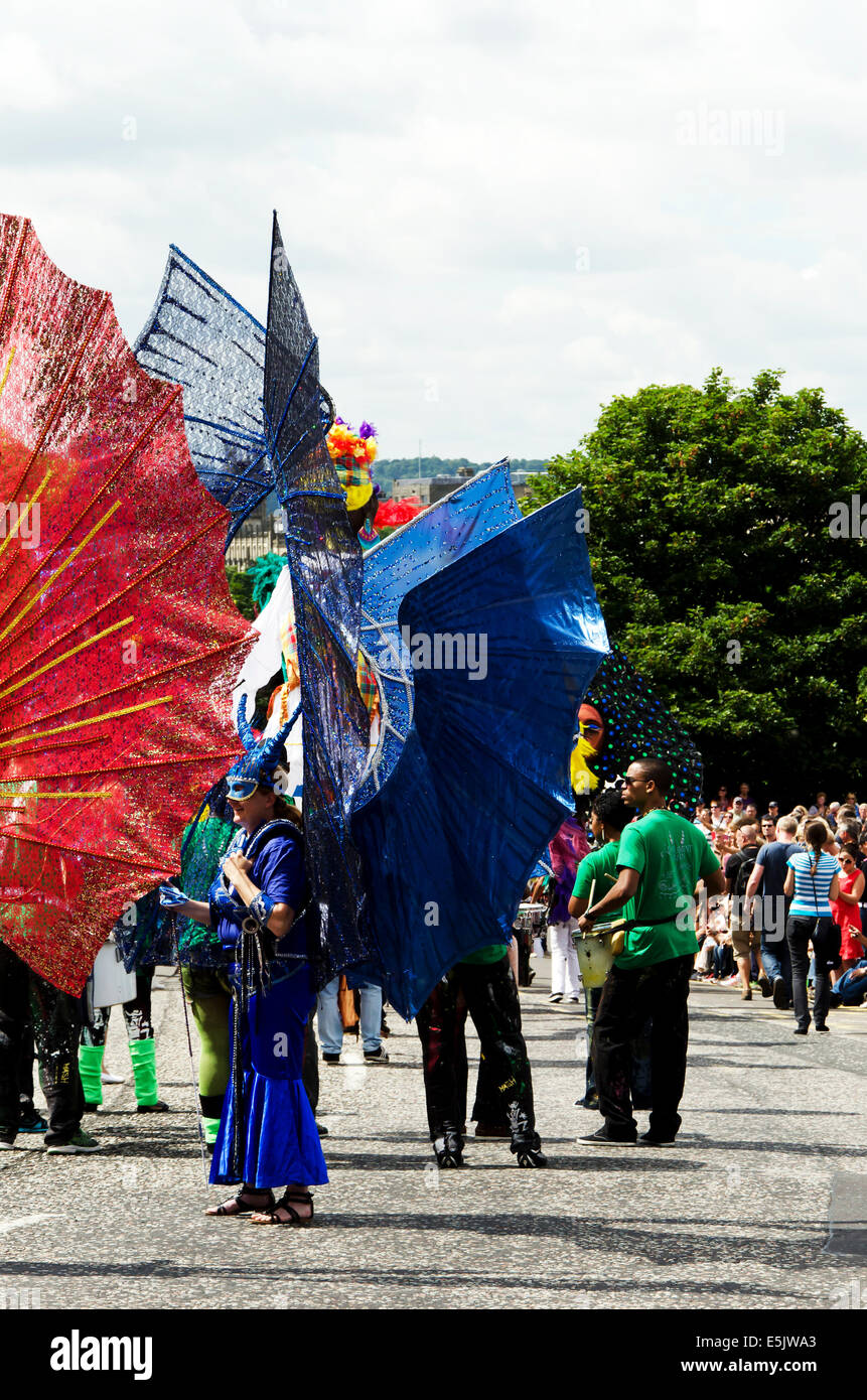 Dancers in fancy dress in the parade at the start of the Carnival, part ...