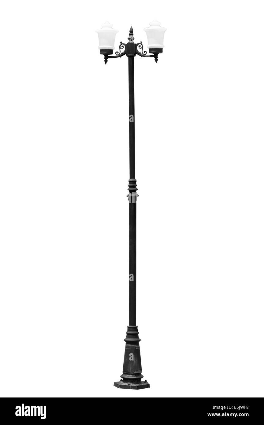 Street light pole isolated on white background Stock Photo - Alamy