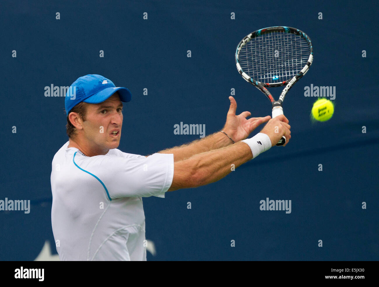 Toronto, Canada. 2nd Aug, 2014. Fabrice Martin of France returns the ...